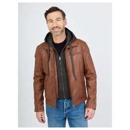Lederjacke JCC "310-19-222", Herren, Gr. 54, braun (cognac), Oberstoff: 100% Lammleder; Innenmaterial: 100% Polyester; Einsatz: 100% Baumwolle; &Auml;rmelfutter: 100% Polyester, Jacken