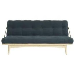 Schlafsofa KARUP DESIGN "Folk", blau (hellblau), B:190cm H:90cm T:130cm, 100% Polyester, Sofas, Schlafsofa, aus massiven Kiefernholz, inkl. Futonmatratze