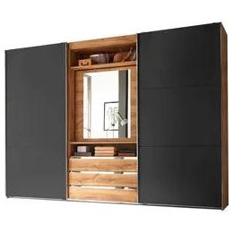 Schwebet&uuml;renschrank wimex "Magic by fresh to go", grau (plankeneiche nachbildung, graphit), B:300cm H:216cm T:65cm, Schr&auml;nke, Schwebet&uuml;renschrank, mit drehbarer Spiegelt&uuml;r