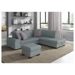 Sit & More Ecksofa SIT & MORE "Luxor L-Form", blau (aqua), B:259cm H:82cm T:224cm, Luxus-Microfaser ALTARA NUBUCK (100% Polyester);Soft clean (98% Polyester, 2% Polyamid);Struktur fein (100% Polyester), Sofas, Ecksofa, wahlweise mit Bettfunktion, Stauraum und Kopfteilverstellung