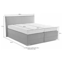 Boxspringbett, grau, Liegefl&auml;che B/L: 180cm x 200cm, H2, 7-Zonen-Kaltschaummatratze, Bettrahmen und seitliche Einfassung Unterbox und Obermatratze: Fein-Strukturstoff (77% Polyester, 23% Viskose).;Spiegelfl&auml;che der Matratzen: 100% Polyester, Westfalia Schlafkomfort, Komplettbetten, Boxspringbett