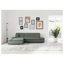 Ecksofa DOMO collection "Moric, L-Form, XXL-Sofa - Breite 300cm, viel Platz, auch in Cord", gr&uuml;n (dunkelgr&uuml;n), B:300cm H:80cm T:172cm, Kunstleder SOFTLUX / Struktur (90% Polyester/ 10% Polyacryl);Microfaser PRIMABELLE (100% Polyester)/ Struktur (90% Polyester/ 10% Polyacryl), Sofas, Ecksofa, wahlweise mit Bettfunktion und Armteilverstellung, dunkelgr&uuml;n, Topseller