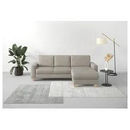 Ecksofa Home Affaire "Summer L-Form", grau (steel), B:249cm H:91cm T:164cm, 95% Polyester, 5% Polyamid, Sofas, Ecksofa, mit Recamiere, mit oder ohne Bettfunktion und Bettkasten, Cord-Bezug