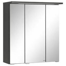 Spiegelschrank Welltime "Lucca", grau (graphit), B:60cm H:66cm T:20cm, Holzwerkstoff, MDF, Schr&auml;nke, Spiegelschrank, mit LED Beleuchtung