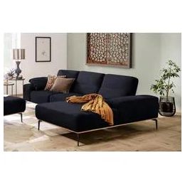 Ecksofa W.Schillig "run, Designsofa mit tollem Sitzkomfort, bequem, L-Form", blau (dunkelblau w82), B:299cm H:88cm T:178cm, Longlife Xtra-Leder Z73: Naturwalkleder der Luxusklasse aus den erlesensten Rohh&auml;uten. Hautst&auml;rke 1, 1 &ndash; 1, 3 mm;ROHLEDER Jacquard-Flachgewebe Q2 W60 (63% Polyester, 37% Polyacryl);ROHLEDER Chenille-Flachgewebe Q2 W77 (68% Polyacryl, 32% Polyester);Stoff S37 (100% Polyester),