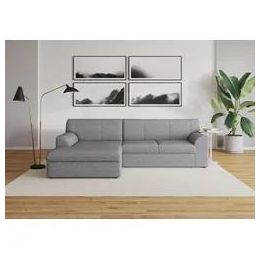 Ecksofa DOMO collection "Topper, elegant und zeitlos, kompaktes Stellma&szlig; 245/155cm, L-Form", grau (wei&szlig;, grau), B:245cm T:155cm, Sofas, Ecksofa, mit Recamiere, wahlweise mit Schlaffunktion