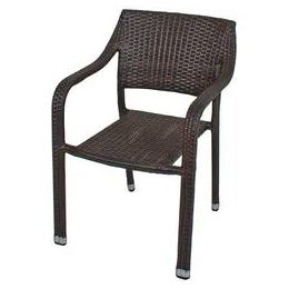 Stapelstuhl Garden Pleasure "CHARLESTON", braun (coffee, coffee, coffee), B:57cm H:82cm T:66cm, Kunststoff, St&uuml;hle, Stapelstuhl, 4er Set, aus Aluminium, auch f&uuml;r die Gastronomie geeignet