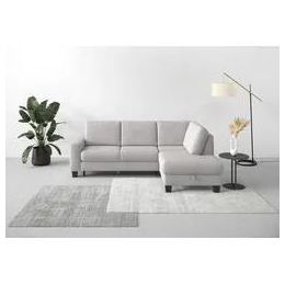 Ecksofa Home Affaire "Summer L-Form", silber, B:236cm H:91cm T:170cm, 95% Polyester, 5% Polyamid, Sofas, Ecksofa, mit Ottomane, mit oder ohne Bettfunktion und Bettkasten, Cord-Bezug