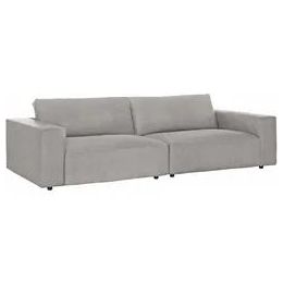 Big-Sofa Musterring "LUCIA", silber (silber crona), B:292cm H:81cm T:124cm, Flachgewebe FLORIS (100% Polyester);Flachgewebe VALMONT (60% Baumwolle/ 40% Leinen);Microfaser CRONA (100% Polyester), Sofas, Big-Sofa, in vielen Qualit&auml;ten und 4 unterschiedlichen N&auml;hten, 3-Sitzer