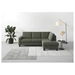 Ecksofa Home Affaire "Summer L-Form", gr&uuml;n (olive), B:236cm H:91cm T:170cm, 95% Polyester, 5% Polyamid, Sofas, Ecksofa, mit Ottomane, mit oder ohne Bettfunktion und Bettkasten, Cord-Bezug