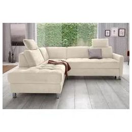 Sit & More Ecksofa SIT & MORE "Pablo L-Form", beige (creme), B:233cm H:78cm T:196cm, Struktur fein (100% Polyester);Struktur (100% Polyester), Sofas, Ecksofa, wahlweise mit Bettfunktion
