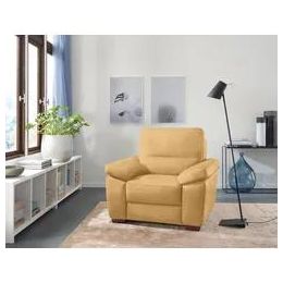 Sessel Calia italia "Gaia, in edlem Design und mit erstklassigem Sitzkomfort", gelb (mostaza), B:100cm H:92cm T:94cm, Luxus-Microfaser Ginevra (100% Polyester), Sessel, Sessel, aus pflegeleichtem Luxus-Microfaser Ginevra Hydro Care