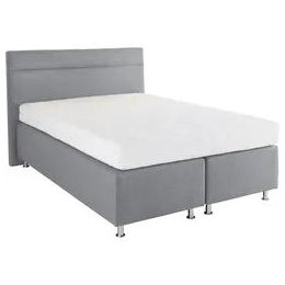 Boxspringbett, grau (strukturstoff grau), ohne LED-Beleuchtung, Liegefl&auml;che B/L: 140cm x 200cm, H3, Bonnell-Federkernmatratze, Bezug Unterbox und Kopfteil: Strukturstoff (77% Polyester und 23% Viskose);Bezug Obermatratze 100% Polyester, waschbar bis 60C, Westfalia Schlafkomfort, Komplettbetten, Boxspringbett, wahlweise mit LED-Beleuchtung