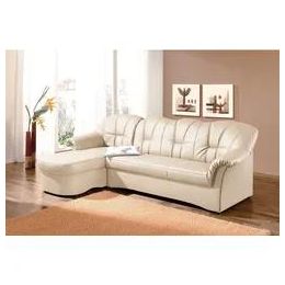 Ecksofa DOMO collection "Papenburg, zeitlose R&uuml;ckensteppung, elegante Formensprache, L-Form", beige (creme), B:235cm H:84cm T:140cm, Kunstleder SOFTLUX;Luxus-Microfaser (100% Polyester);Struktur ( 90% Polyester, 10% Polyacryl);Microfaser PRIMABELLE (100% Polyester), Sofas, Ecksofa, in gro&szlig;er Farbvielfalt, wahlweise mit Bettfunktion