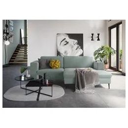 Ecksofa DOMO collection "Modica kompakt und elegant, Breite 244, L-Form", blau (t&uuml;rkis), B:244cm H:83cm T:173cm, Sofas, Ecksofa, moderne Optik mit extrabreiter Recamiere, auch in Cord