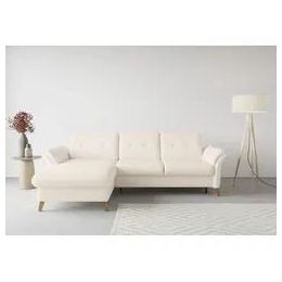 Sit & More Ecksofa SIT & MORE "G&ouml;teborg", beige (creme), B:268cm H:90cm T:176cm, Sofas, Ecksofa, Sitztiefenverstellung und Federkern, wahlweise mit Bettfunktion