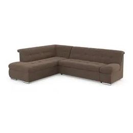 Ecksofa DOMO collection "Mona L-Form bequem und komfortabel, Breite 271cm, L-Form", braun (schlamm), B:271cm H:80cm T:213cm, Struktur fein 100% Polyester;Chenilleoptik 100% Polyester, Sofas, Ecksofa, wahlweise mit Bett- und Armlehnfunktion