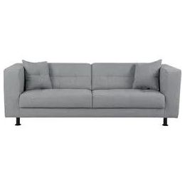 3-Sitzer Home Affaire "Bengo", grau (hellgrau), B:202cm H:68cm T:88cm, Sofas, mit Steppung im Sitz- und R&uuml;ckenbereich, incl. Zierkissen