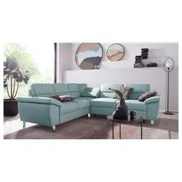 Sit & More Ecksofa SIT & MORE "Sorano L-Form", blau (aqua), B:249cm H:88cm T:229cm, Sofas, Ecksofa, wahlweise mit Bett- und Relaxfunktion, inkl. Bettkasten