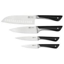 Messer-Set Tefal "K267S4 Jamie Oliver", grau (schwarz, edelstahlfarben), Edelstahl, Kochmesser-Sets, hohe Leistung, unverwechselbares Design, widerstandsf&auml;hig/langlebig