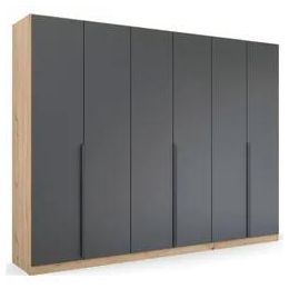 Dreht&uuml;renschrank Rauch "Kleiderschrank Schrank Garderobe Ankleide DARK&WOOD BY QUADRA SPIN", braun (eiche artisan, grau metallic), B:271cm H:210cm T:54cm, Holzwerkstoff, Schr&auml;nke, Dreht&uuml;renschrank, im Industrial Style mit Metallgriffstangen