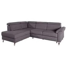 Sit & More Ecksofa SIT & MORE "Arngast L-Form", grau (dunkelgrau), B:245cm H:84cm T:194cm, Sofas, Ecksofa, inklusive Kopfteilverstellung und Federkern