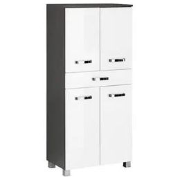 Midischrank Welltime "Ravenna", wei&szlig; (wei&szlig;, graphit), B:60cm H:135cm T:35cm, Schr&auml;nke, Midischrank