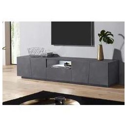 Lowboard Home Affaire "Vega", grau (zement, optik), B:220cm H:46cm T:43cm, Sideboards, Lowboard, Breite 220 cm