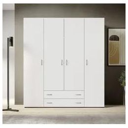 Dreht&uuml;renschrank Schlafkontor "Base Kleiderschrank Joe Garderobe Hochschrank W&auml;scheschrank", wei&szlig;, B:160cm H:177cm T:52cm, Holzwerkstoff, Schr&auml;nke, Dreht&uuml;renschrank, Bega Schrank Schlafzimmer Bestseller