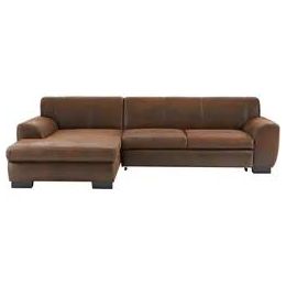 Ecksofa Home Affaire "Nika zeitlos und elegant, L-Form", braun (mokka), B:277cm H:84cm T:84cm, Primabelle-Microfaser (100% Polyester);Struktur (70% Polyacryl, 30% Polyester), Sofas, Ecksofa, wahlweise mit Bettfunktion, auch in Cord