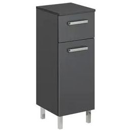 Unterschrank SAPHIR "Quickset Badschrank mit 1 T&uuml;r, 1 Schublade, 30 cm breit", grau (anthrazit, anthrazit glanz), B:30cm H:81cm T:33cm, Schr&auml;nke, Unterschrank, Badezimmer-Unterschrank inkl. T&uuml;rd&auml;mpfer, Griffe in Chrom Glanz