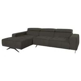 Ecksofa DOMO collection "Trento L-Form, mit Kufenfu&szlig; oder Einzelfu&szlig;", braun (espresso), B:287cm H:79cm T:175cm, 92% Polyester, 8% Nylon, Sofas, Ecksofa, wahlweise mit Kopfteilverstellung, Recamiere links/rechts bestellbar