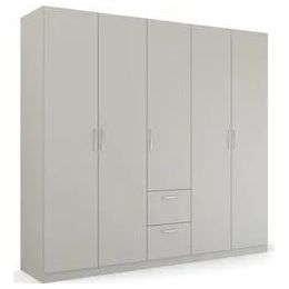 Dreht&uuml;renschrank Rauch "Kleiderschrank Schrank Garderobe Ankleide PURE BY QUADRA SPIN", grau (seidengrau), B:226cm H:210cm T:54cm, Holzwerkstoff, Schr&auml;nke, Dreht&uuml;renschrank, in puristischem Design mit Griffen in Alufarben MADE IN GERMANY
