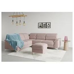 Sit & More Ecksofa SIT & MORE "Sinatra L-Form", lila (flieder), B:251cm H:85cm T:231cm, 90% Polyester, 10% Polyamid, Sofas, Ecksofa, optional mit Kopfteilverstellung und Armteilfunktion