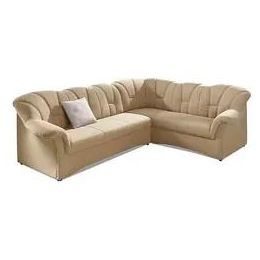 Ecksofa DOMO collection "Papenburg B/T/H: 242/190/84 cm L-Form", beige (natur), B:242cm H:84cm T:190cm, Struktur ( 90% Polyester, 10% Polyacryl);Microfaser PRIMABELLE (100% Polyester);Kunstleder SOFTLUX;Luxus-Microfaser (100% Polyester), Sofas, Ecksofa, wahlweise mit Bettfunktion, Langer Schenkel links oder rechts