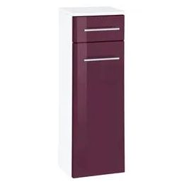 Unterschrank Welltime "Venedig", lila (aubergine, wei&szlig;), B:25cm H:79cm T:20cm, Schr&auml;nke, Unterschrank, Badm&ouml;bel in Breite 25 cm