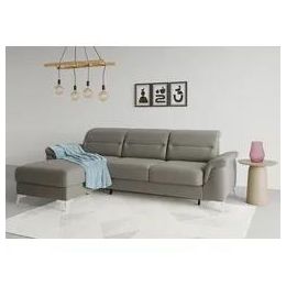 Sit & More Ecksofa SIT & MORE "Sinatra L-Form", braun (schlamm), B:258cm H:85cm T:170cm, 100% Polyester, Sofas, Ecksofa, mit Recamiere, optinal mit Kopfteilverstellung und Armteilfunktion