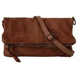 Abendtasche CLUTY, Damen, Gr. B/H/T: 20cm x 13cm x 3cm onesize, braun (cognac), Leder, vintage, Taschen Abendtasche, echt Leder, Made in Italy