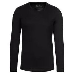 Longsleeve TRIGEMA "TRIGEMA Sportshirt aus Merinowolle", Damen, Gr. S, schwarz, 80% Wolle (Merinowolle), 20% Polyamid, Shirts