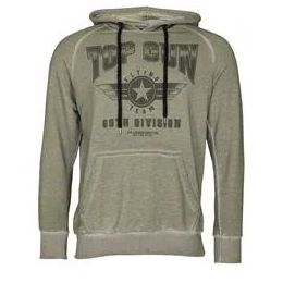 Kapuzenpullover Top Gun "TG20212102", Herren, Gr. 56XXL, gr&uuml;n (oliv), Obermaterial: 100% Baumwolle, Pullover Sweatshirt Hoodie