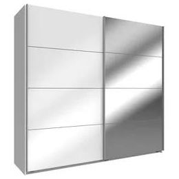 Schwebet&uuml;renschrank wimex "Easy", wei&szlig; (wei&szlig;, wei&szlig;glas, spiegel), B:225cm H:210cm T:65cm, Schr&auml;nke, Schwebet&uuml;renschrank, mit Glas und Spiegel