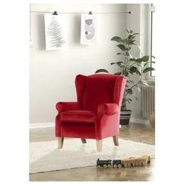 Ohrensessel GUTMANN FACTORY, rot, B:83cm H:102cm T:87cm, 100% Polyester, Sessel, Ohrensessel