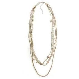 Lange Kette "Belinda", Damen, Gr. onesize, PTFE-Kunststoff, gr&uuml;n (khaki), Collezione Alessandro, Basic, Halsketten, mit Spitzenborte