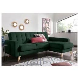 Ecksofa exxpo - SOFA FASHION "Nappa, kompakt und komfortabel, bequem, zeitloses Design, L-Form", braun (pine), B:222cm H:87cm T:156cm, Samtvelours (100% Polyester);Webvelours (100% Polyester), Sofas, Ecksofa, tolle Detailverarbeitung, inkl. Bettfunktion und Bettkasten