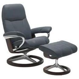 Relaxsessel stressless "Consul", blau (atlantic blau batick), B:91cm H:102cm T:79cm, Leder BATICK: BATICK ist ein leicht korrigiertes, durchgef&auml;rbtes und genarbtes M&ouml;belleder, bei dem die meisten Unebenheiten und Spuren in der Regel entfernt wurden.;Leder PALOMA: PALOMA ist ein durchgef&auml;rbtes Semianilin-M&ouml;belleder mit nat&uuml;rlicher Narbung.;ROHLEDER Stoff Q2 FARON: Ein fester zuverl&auml;ssiger Boucl&eacute; mi