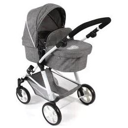 Bayer Chic 2000 Kombi-Puppenwagen CHIC2000 "Nele, Jeans Grey", grau (jeans grau), Puppenwagen, KinderB:71cm H:85cm T:71cm, Kunststoff, Polyester, Stahl, zusammenklappbar, B:71cm H:85cm T:71cm