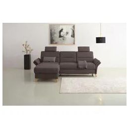 Ecksofa Home Affaire "Westerland L-Form", braun (espresso), B:252cm H:90cm T:162cm, 98% Polyester 2% Polyamid, Sofas, Ecksofa, Federkern-Polsterung, wahlweise mit Bettfunktion, Bettkasten