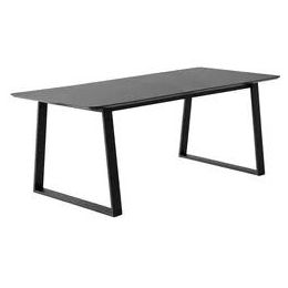 Esstisch HAMMEL FURNITURE "Meza Designtisch mit Auszugsfunktion und 2 Einlegeplatten", grau (graphit, schwarz), B:210cm H:73,5cm T:100cm, Tischplatte: Graphit nanobehandeltes Fenix-Laminat (schwarzer Rand), Gestell: Pulverbeschichtetes schwarzes Metall, RAL9005 matt;Mit nanobehandeltem Laminat, einer matten, seidigen Oberfl&auml;che, die Fingerabdr&uuml;cke abweist und langlebig und hygienisch ist;Mit nanob