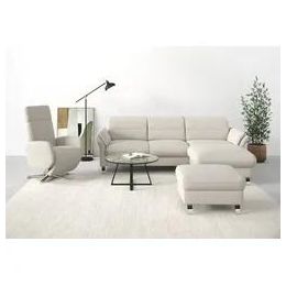 Sit & More Ecksofa SIT & MORE "Grenoble L-Form mit Federkern", beige (creme), B:251cm H:85cm T:161cm, Sofas, Ecksofa, wahlweise mit Bettfunktion, Bettkasten, Arm- und Kopfteilverstellung