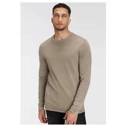 Only & Sons Rundhalspullover ONLY & SONS "OS WASH CREW KNIT CS", Herren, Gr. M, beige (griffin), Strick, Obermaterial: 100% Baumwolle, unifarben, normal h&uuml;ftbedeckend, Rundhals, Rollkante, Pullover Rundhalspullover